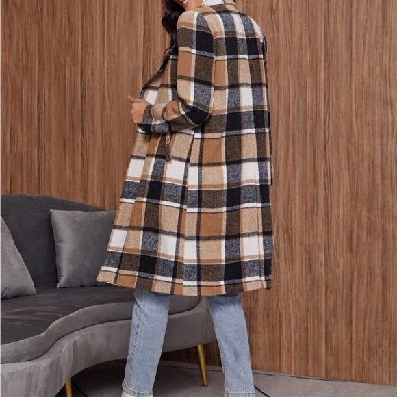 Jackets & Coats | Luxe Long Plaid Coat | Poshmark